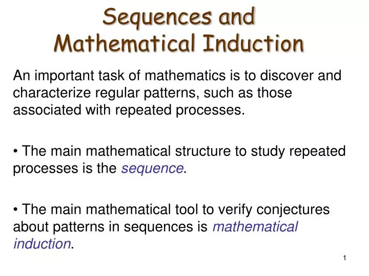 PPT - Sequences and Mathematical Induction PowerPoint Presentation ...
