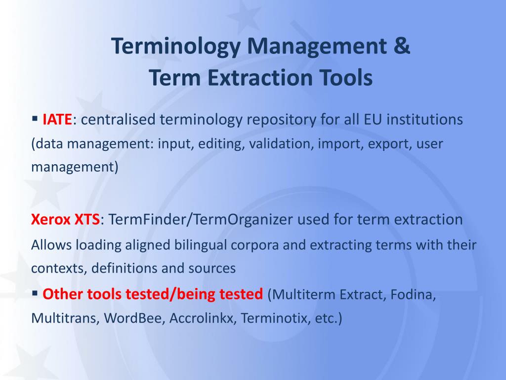 PPT - TERMINOLOGY MANAGEMENT AT THE TRANSLATION CENTRE PowerPoint ...