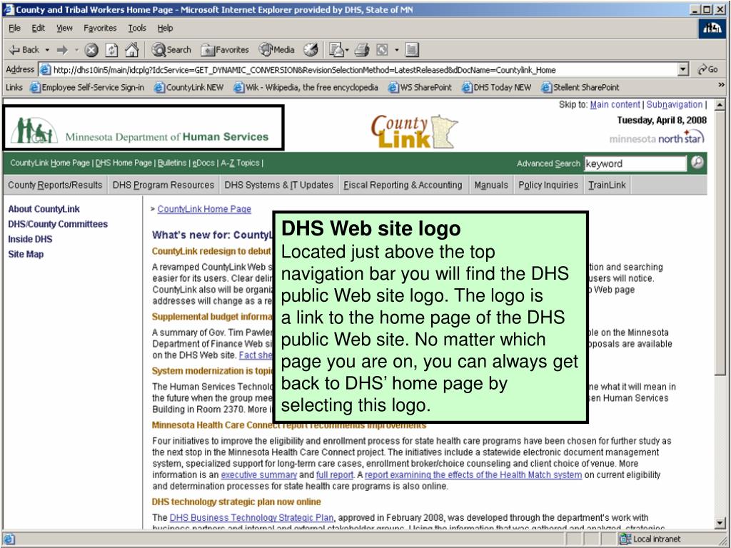 PPT - CountyLink is the Minnesota Department of Human Services’ (DHS ...