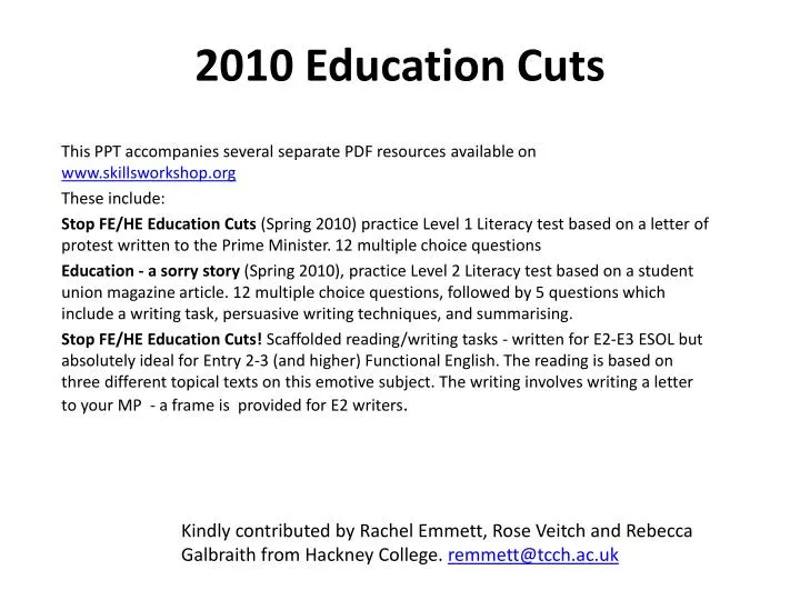 PPT - 2010 Education Cuts PowerPoint Presentation, free download - ID ...