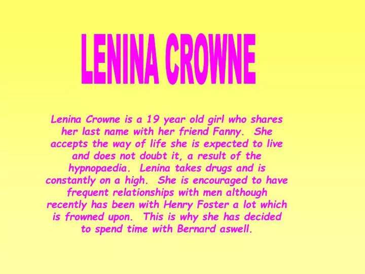 Lenina Crowne Telegraph