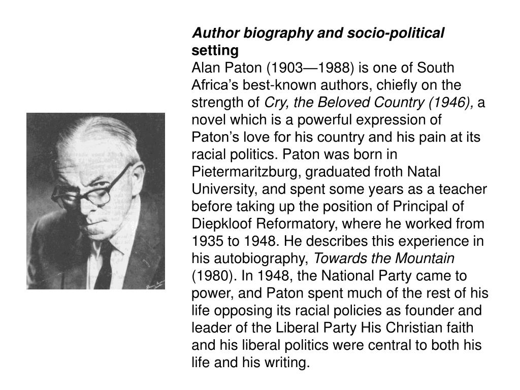 PPT - To a small boy who died at Diepkloof Reformatory Alan Paton ...