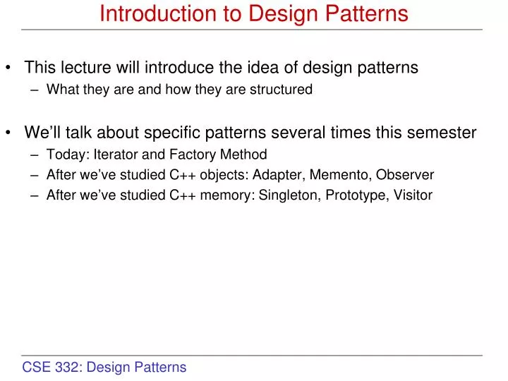 Ppt Introduction To Design Patterns Powerpoint Presentation Free 4314