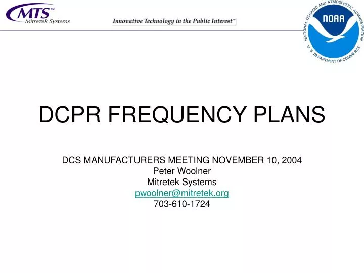 PPT - DCPR FREQUENCY PLANS PowerPoint Presentation, free download - ID ...