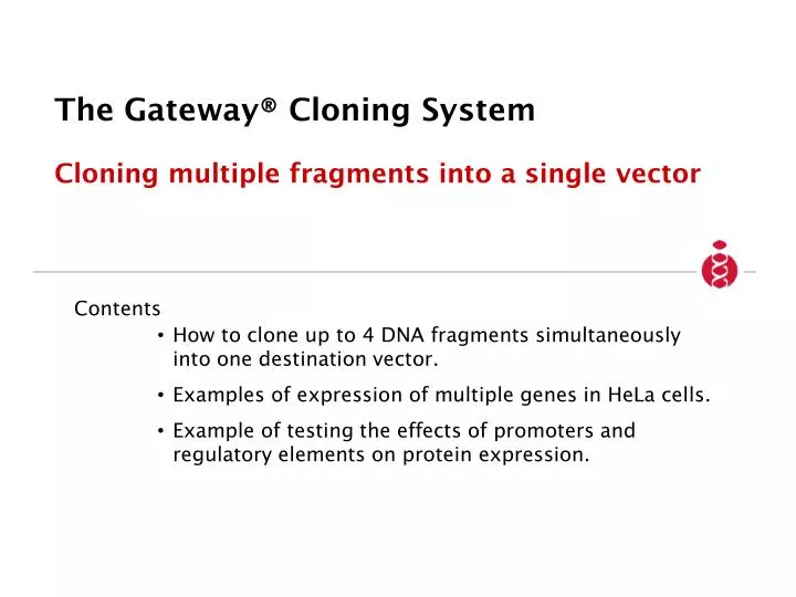 PPT - The Gateway® Cloning System PowerPoint Presentation, free ...
