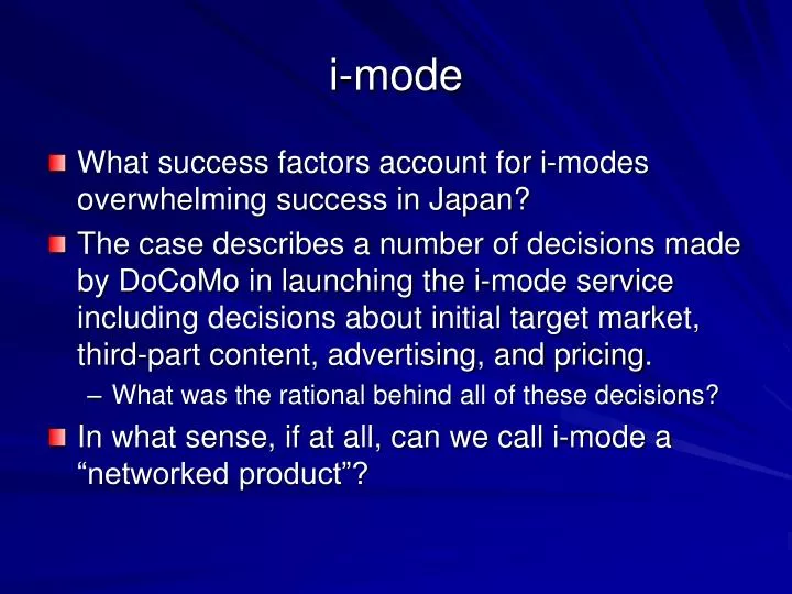 PPT - i-mode PowerPoint Presentation, free download - ID:1759778