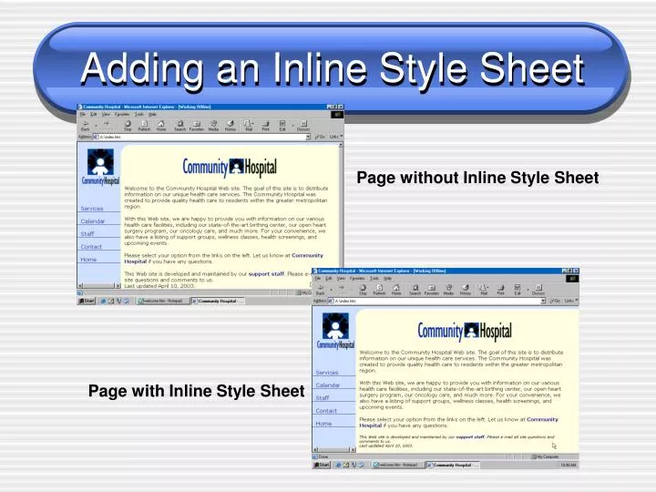 PPT - Adding an Inline Style Sheet PowerPoint Presentation, free download - ID:1759948