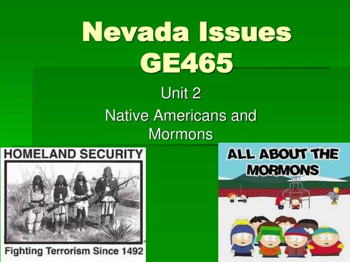 PPT - Nevada Issues GE465 PowerPoint Presentation, free download - ID ...