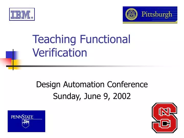 PPT - Teaching Functional Verification PowerPoint Presentation, free ...