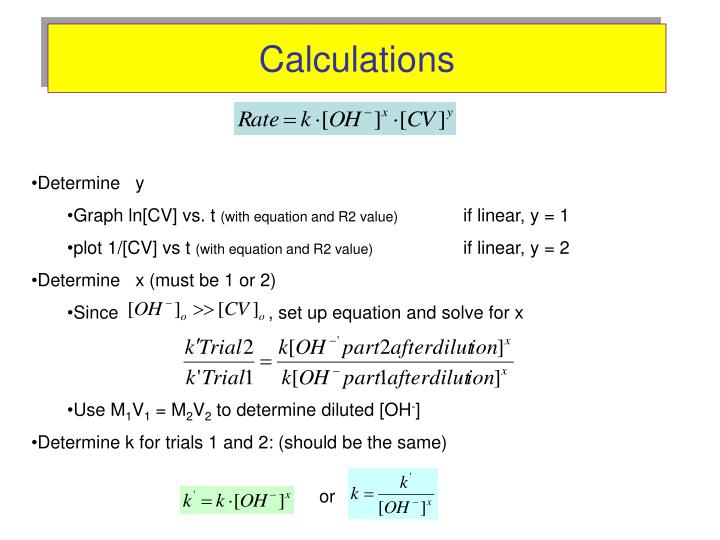PPT - Lab 1: Kinetic Rate Law of CV+OH - PowerPoint Presentation - ID ...