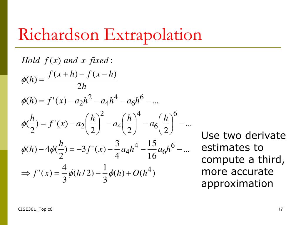 PPT - SE301: Numerical Methods Topic 6 Numerical Differentiation ... PPT - SE301: Numerical Methods Topic 6 Numerical Differentiation ...