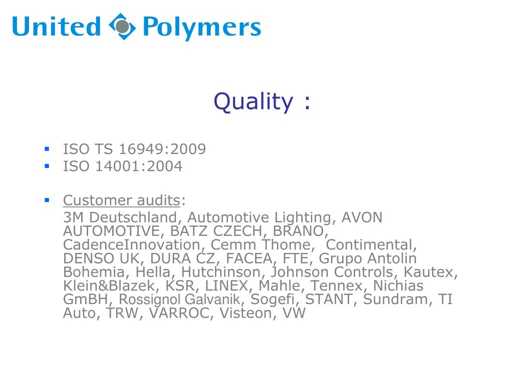 PPT - United Polymers s.r.o. is English (90%)- Czech (10%) company ...