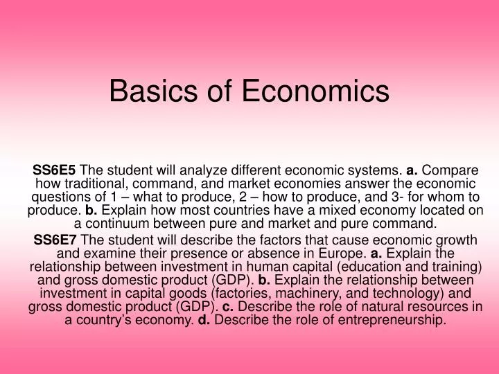 PPT - Basics of Economics PowerPoint Presentation, free download - ID ...