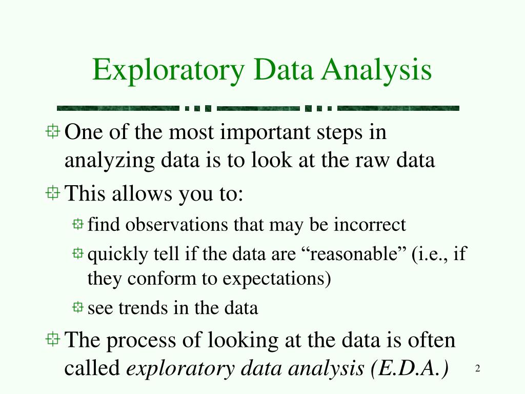 Exploratory Data Analysis Steps Exploratory Data Analysis Steps