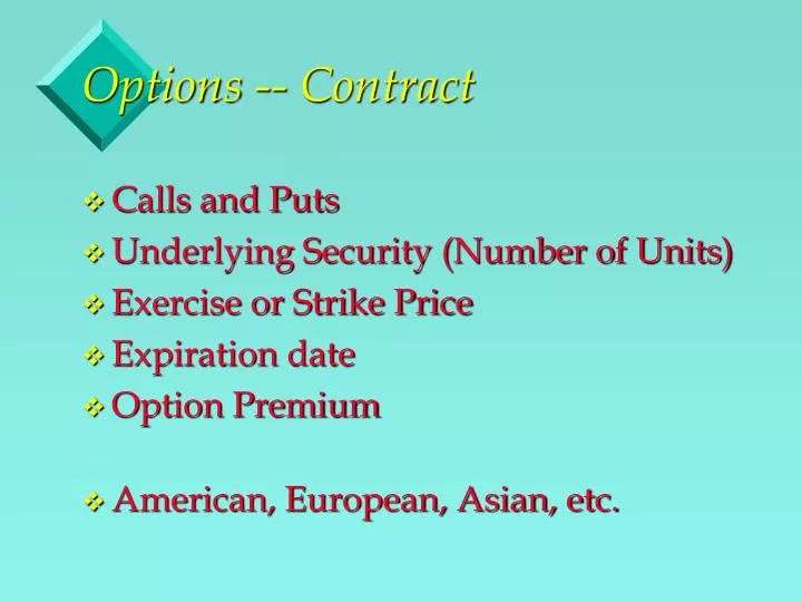 PPT - Options -- Contract PowerPoint Presentation, free download - ID ...
