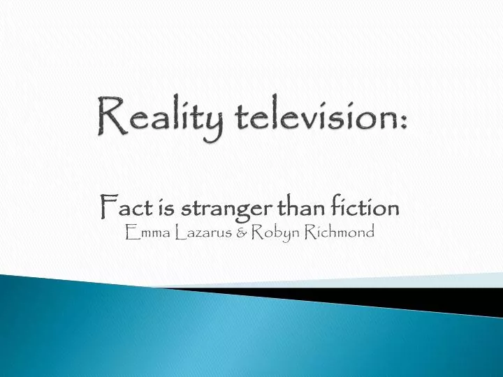 PPT - Reality television: PowerPoint Presentation, free download - ID ...