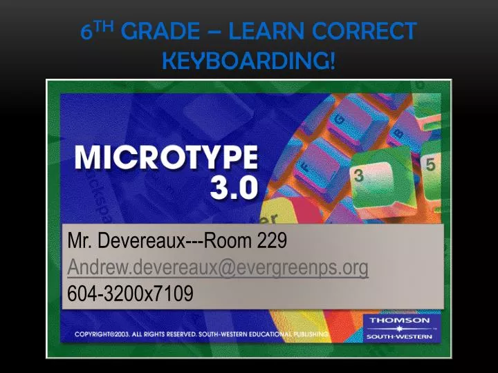 PPT - 6 th Grade – Learn correct keyboarding! PowerPoint Presentation ...