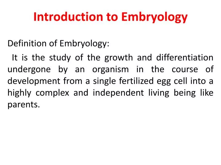 PPT - Introduction to Embryology PowerPoint Presentation, free download ...