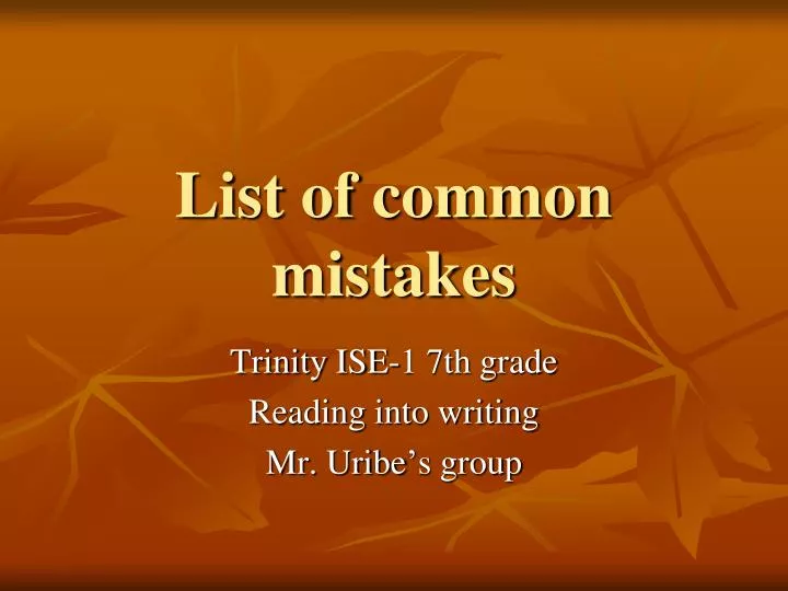 PPT - List of common mistakes PowerPoint Presentation, free download ... PPT - List of common mistakes PowerPoint Presentation, free download ...