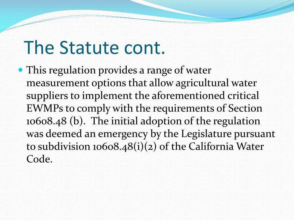 PPT - Proposed Regulation for the Measurement of Agricultural Water ...