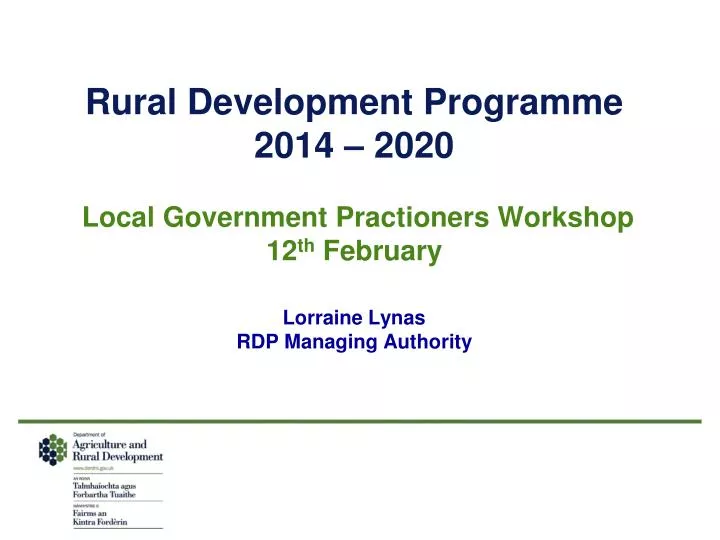PPT - Rural Development Programme 2014 – 2020 Local Government ...