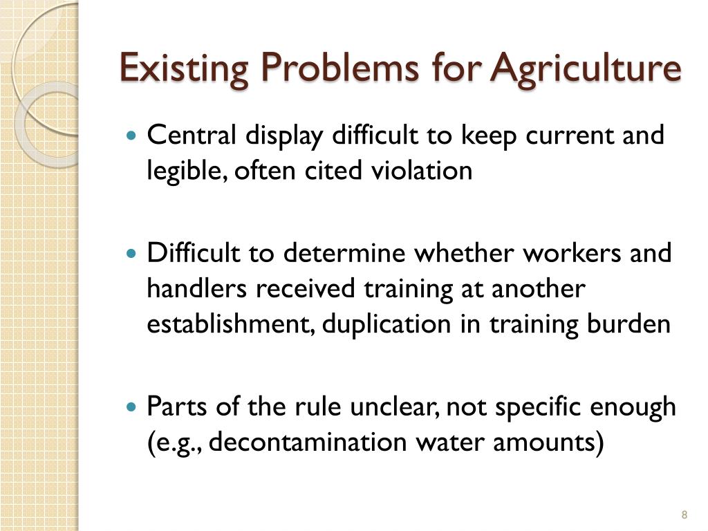 PPT - Proposed Revisions to EPA’s Agricultural Worker Protection ...