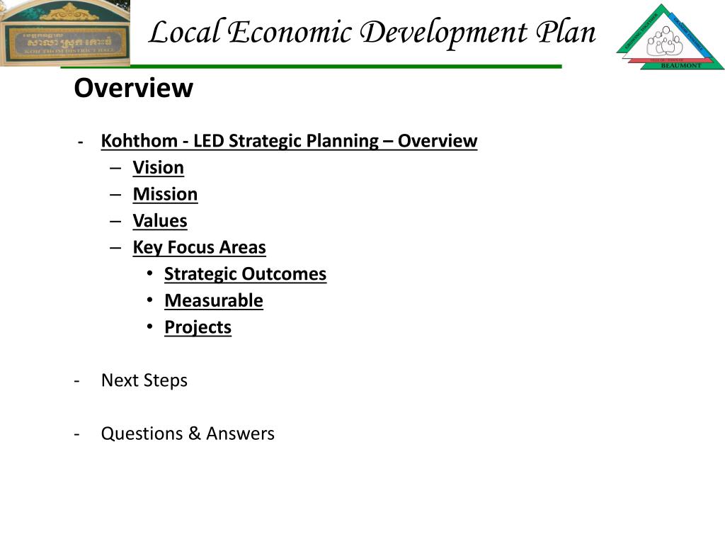 PPT - FCM International Partnership Beaumont – Koh Thom Local Economic ...