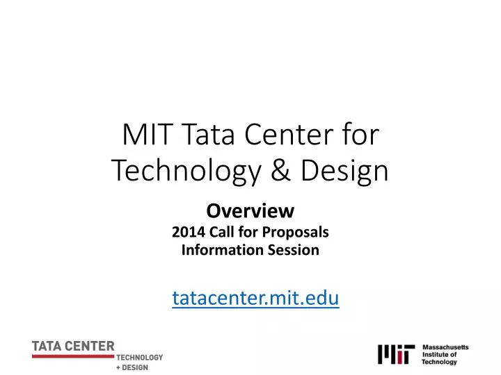 PPT - MIT Tata Center for Technology & Design PowerPoint Presentation ...