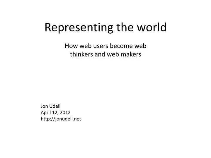 PPT - Representing the world PowerPoint Presentation, free download ...