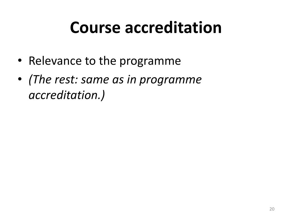 PPT - ACCREDITATION OF HIGHER EDUCATION INSTITUTIONS,THEIR PROGRAMMES ...
