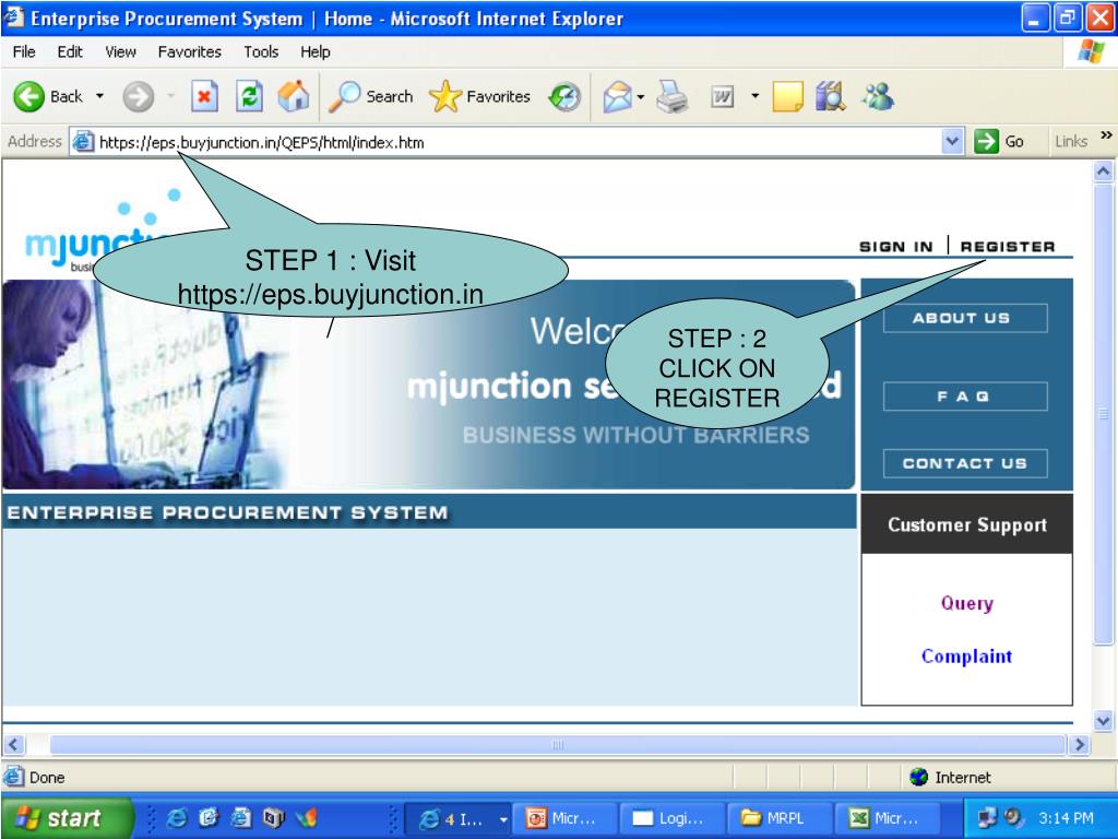 PPT - MRPL Mangalore E-procurement System SUPPLIER REGISTRATION MANUAL ...