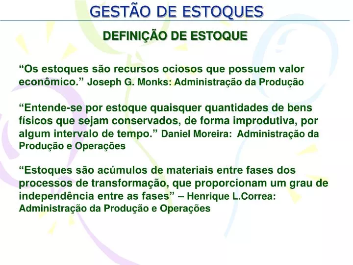 PPT - GESTÃO DE ESTOQUES PowerPoint Presentation, free download - ID:1766987