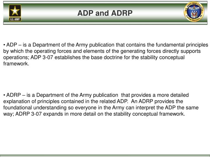 PPT - Army Doctrine Publication (ADP) 3-07; and Army Doctrine Reference ...