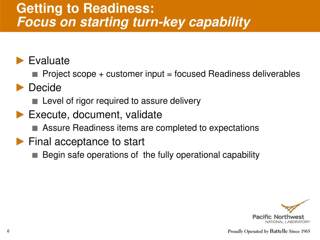 PPT - Achieving Readiness Pacific Northwest National Laboratory ...