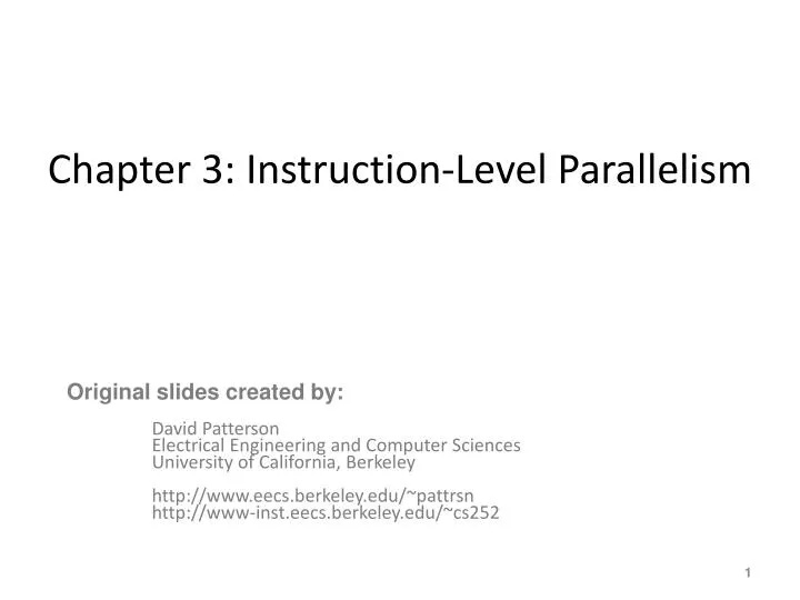 PPT - Chapter 3: Instruction-Level Parallelism PowerPoint Presentation ...