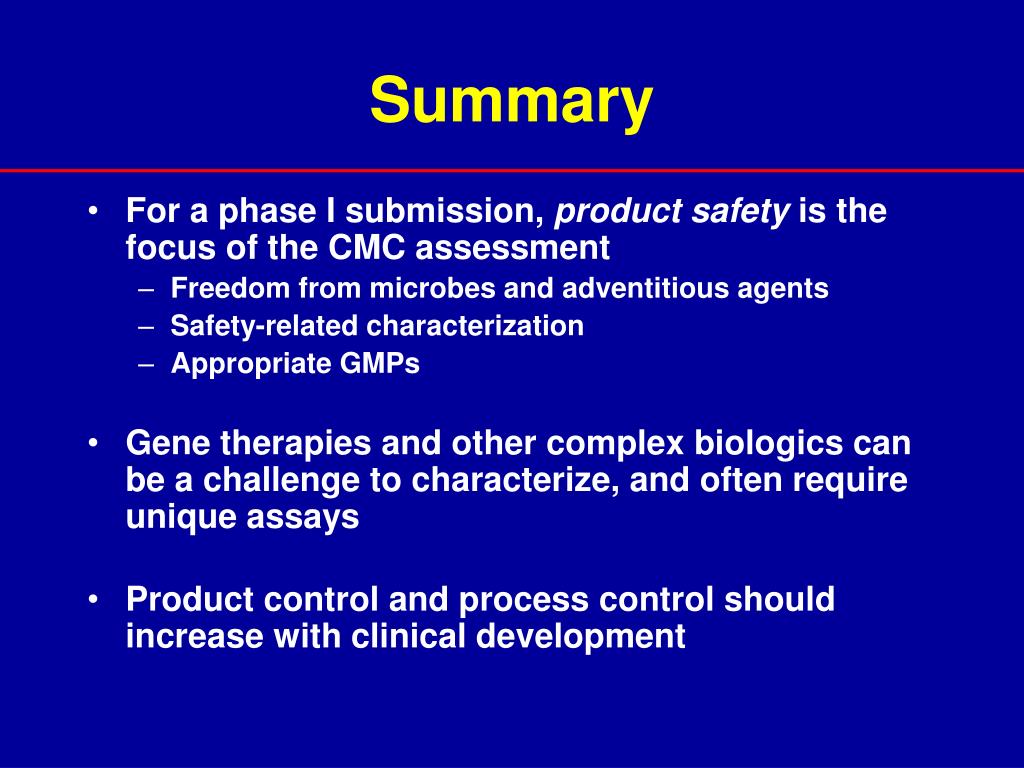 PPT - The chemistry, manufacturing and controls (CMC) section of a gene ...