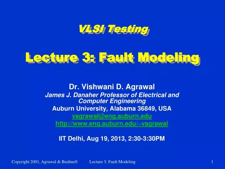 Ppt Vlsi Testing Lecture 3 Fault Modeling Powerpoint Presentation Free Download Id1769532