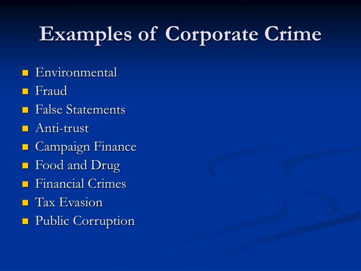 PPT - Corporate Crime PowerPoint Presentation - ID:1769607