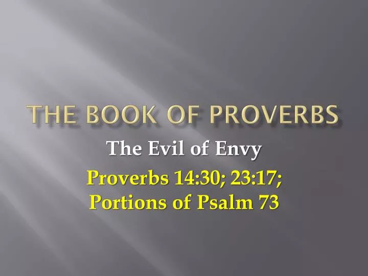 PPT - The Book of Proverbs PowerPoint Presentation, free download - ID ...