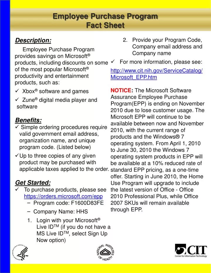 PPT - Employee Purchase Program Fact Sheet PowerPoint Presentation ...
