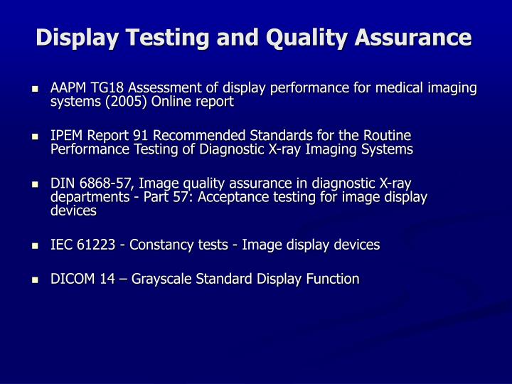 PPT - Medical Display Testing and Quality Control PowerPoint ...