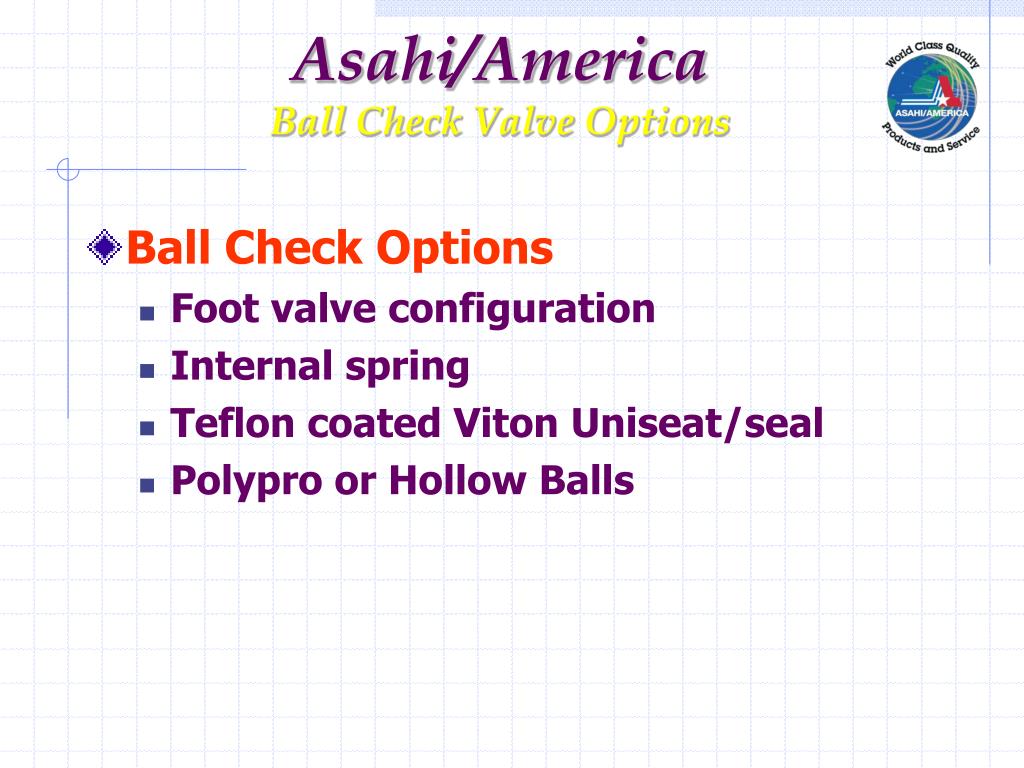 PPT - Asahi/America Ball Check Valves PowerPoint Presentation, free ...