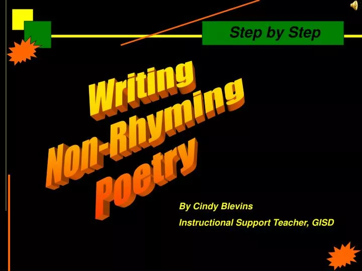 PPT - Writing Non-Rhyming Poetry PowerPoint Presentation, free download ...