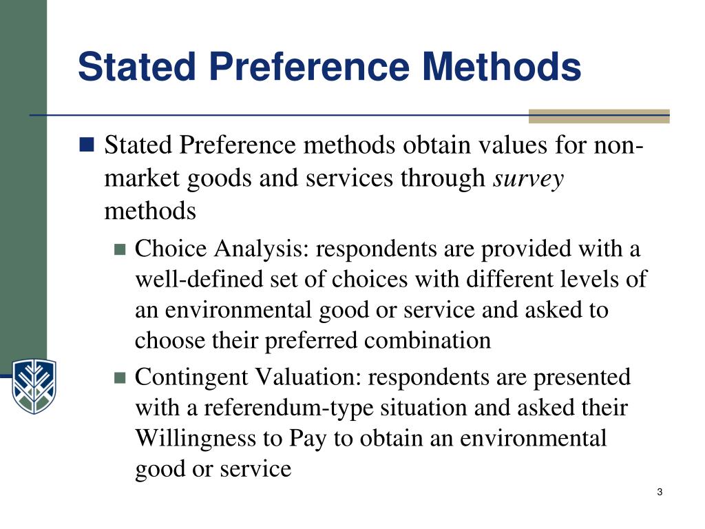 PPT - Non-market Valuation and its Role in Forest and Watershed ...