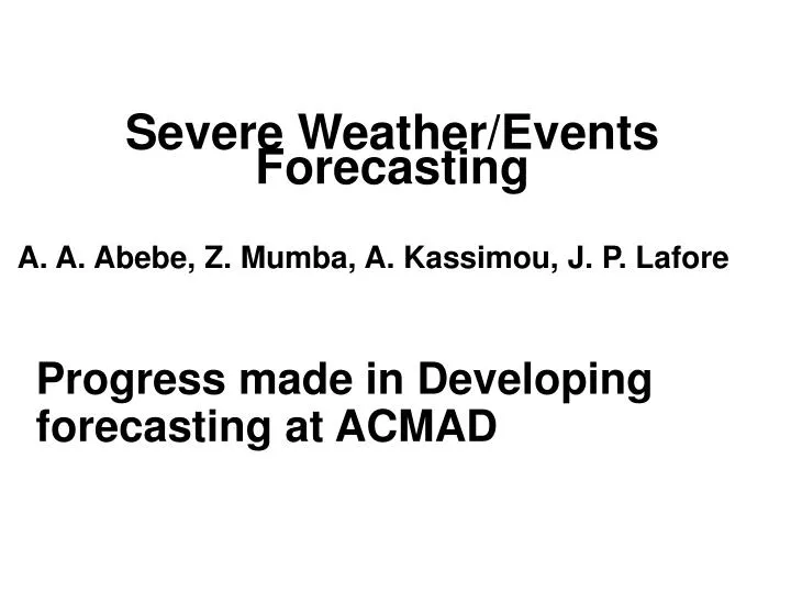PPT - Severe Weather/Events Forecasting PowerPoint Presentation, free ...