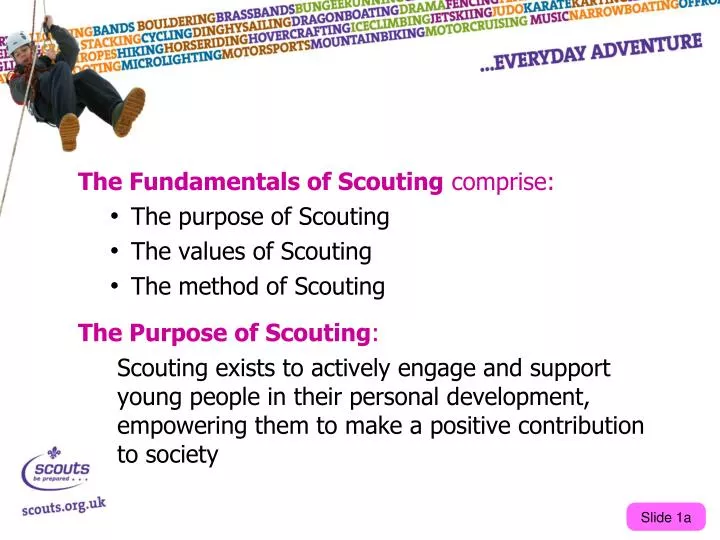 PPT - The Fundamentals of Scouting comprise: The purpose of Scouting ...