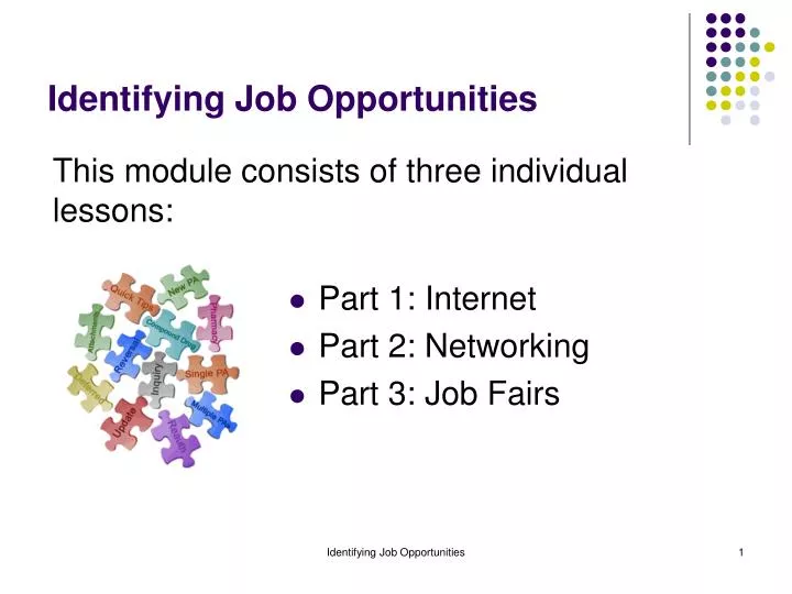 PPT - Identifying Job Opportunities PowerPoint Presentation, free ...