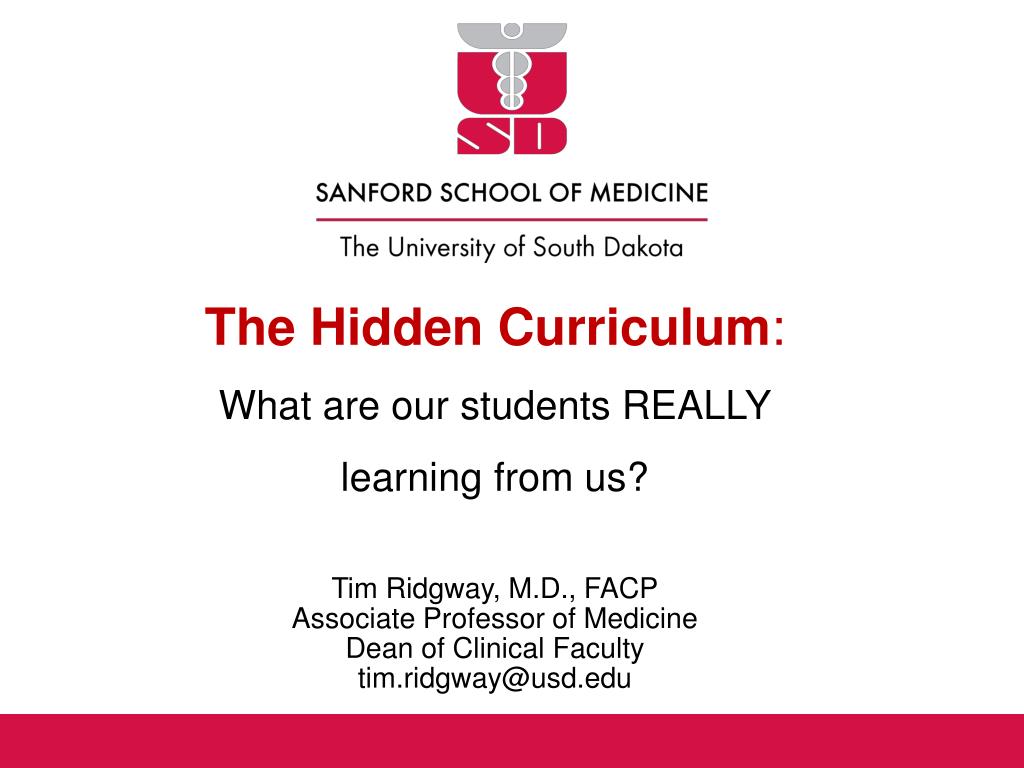 PPT - The Hidden Curriculum : What are our students REALLY learning ...