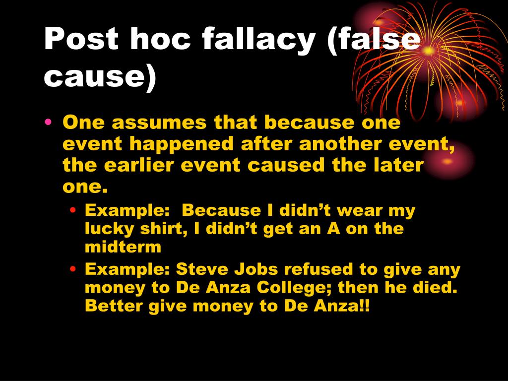 False Cause Fallacy Examples Slideshare