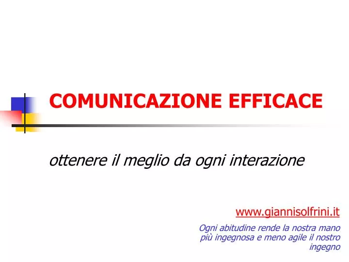 PPT - COMUNICAZIONE EFFICACE PowerPoint Presentation, free download - ID:1771915